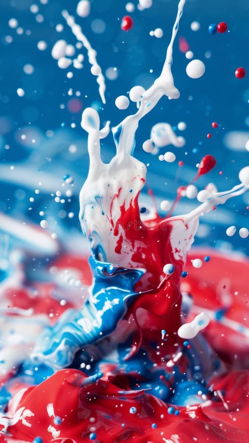 Dynamic Splash of Red and Blue Paint Stock Image - Image of beautiful ...