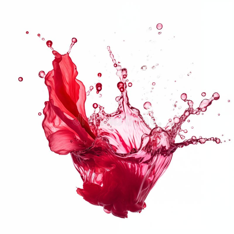 A Dynamic Splash of Red Liquid Forming Intricate Patterns Against a ...
