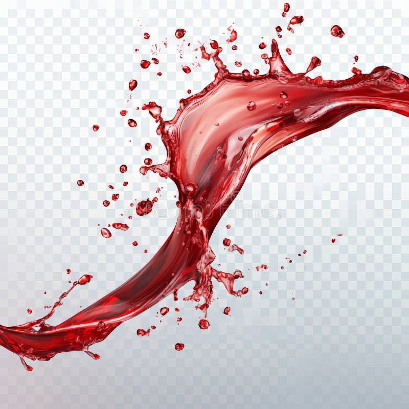 Dynamic Splash of Red Liquid on Transparent Background Stock Image - Image of beverage, vibrant ...