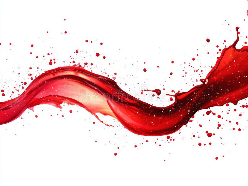 The Dynamic Splash of Red Paint, Which Captures Motion, is Isolated on ...