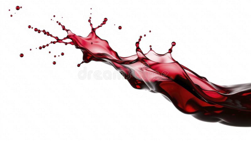 Dynamic Splash of Red Wine Creating Elegant Shapes on a Clean White ...
