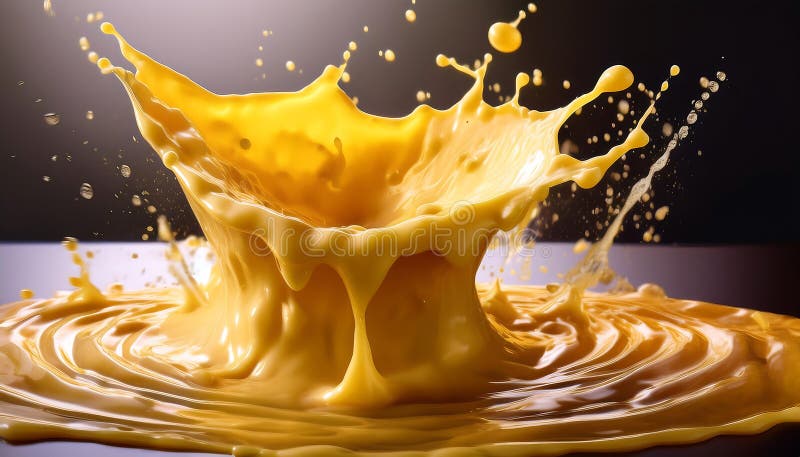 Dynamic Splash of Rich Melted Cheese Creates a Vibrant Flow Across a ...
