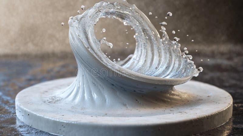Dynamic Splash Sculpture with Wave Formation Stock Photo - Image of ...