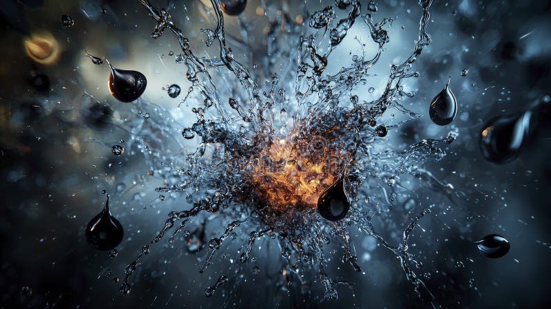 Dynamic Splash of Tea and Water Studio Setting Abstract Visuals Fluid ...