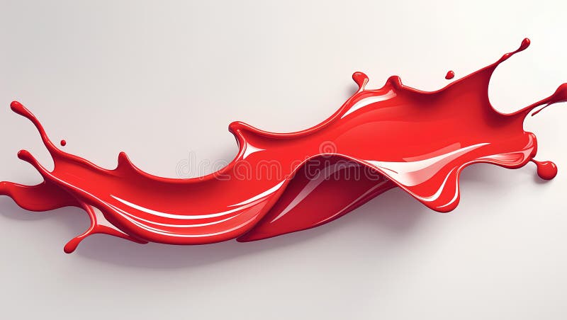 Dynamic Splash of Thick Red Liquid on Light Gray Background - Effect of ...