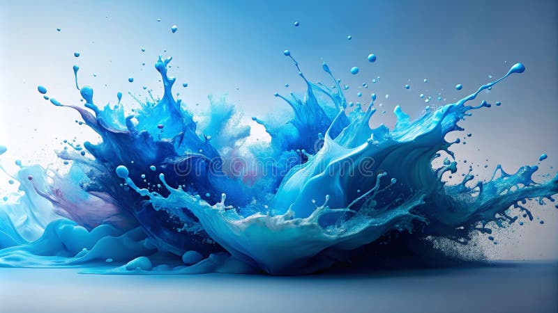 Dynamic Splash of Vibrant Blue and White Paint Exploding in a Stunning ...
