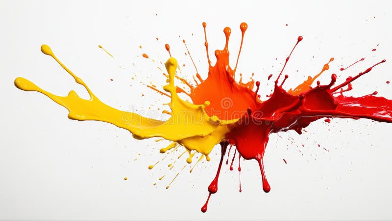 Vibrant Paint Splatter Explosion Dripping Colors White Background Stock ...