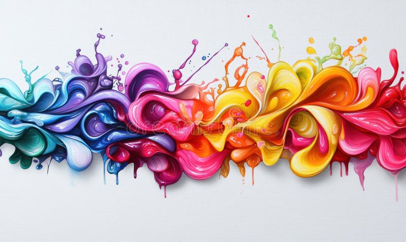 Dynamic Splash of Vibrant Multicolored Paint Creates a Stunning ...