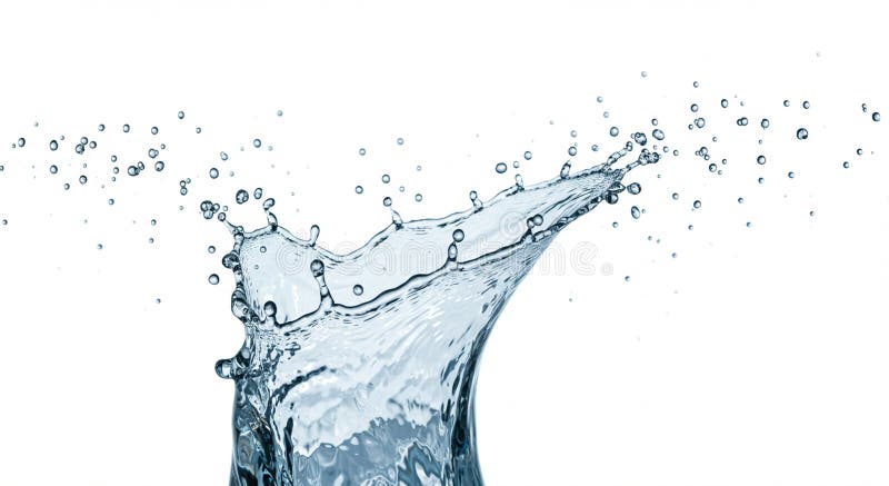 A Dynamic Splash of Water Captured Mid-air Against a White Background ...