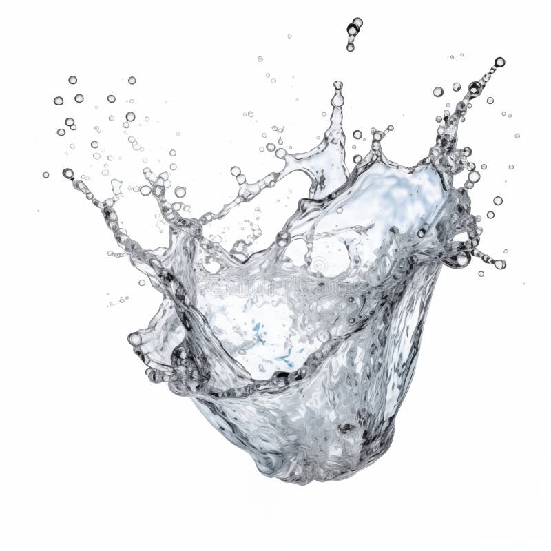Dynamic Splash of Water Captured Mid-Air on White Background Stock ...