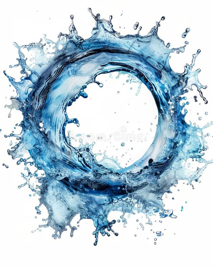 Dynamic Splash of Water in a Circular Shape, Symbolizing Freshness ...