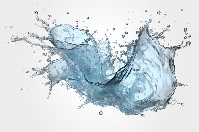Dynamic Splash of Water Creating Intricate Patterns Against a White ...