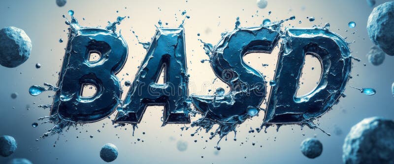 Dynamic Splash of Water Forming the Letters BASD Stock Photo - Image of ...