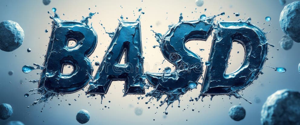 Dynamic Splash of Water Forming the Letters BASD Stock Photo - Image of ...