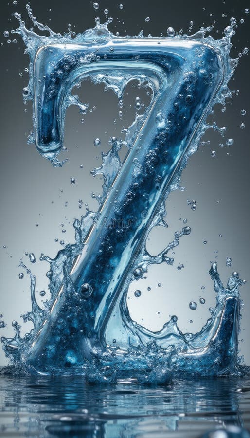 Dynamic Splash of Water Forming the Number Seven Stock Photo - Image of ...