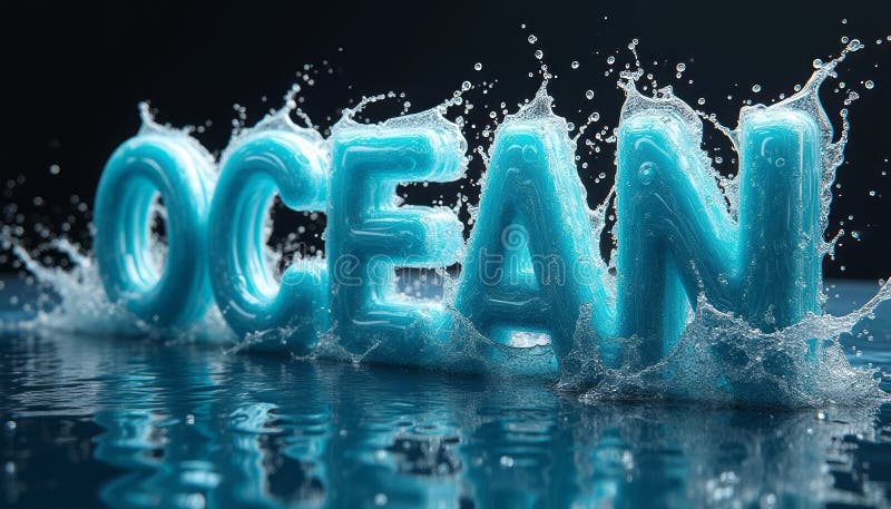 Dynamic Splash Water Forming Word Ocean Stock Photos - Free & Royalty ...