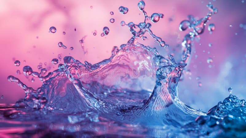 Dynamic Splash Water Pink Blue Gradient Lighting Stock Photos - Free ...
