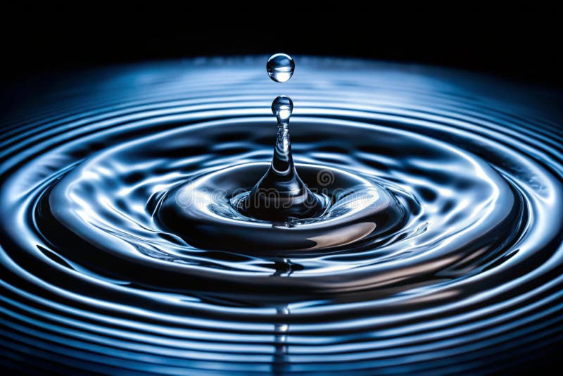 Ripple of Water or Water Drop Splash on Black Background Stock ...