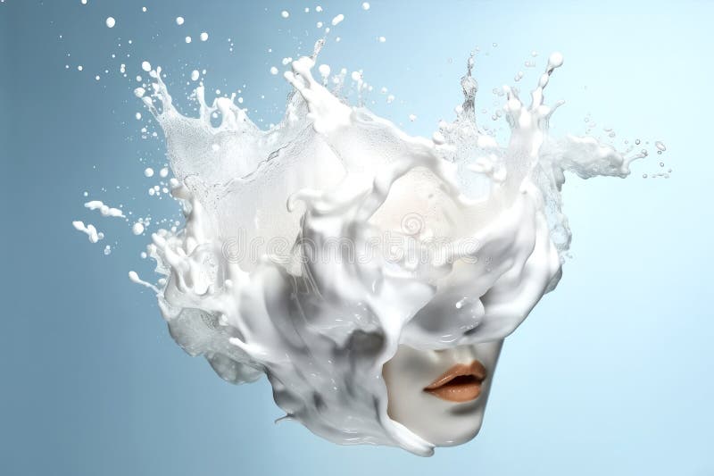 Dynamic Splash of Water Shaping an Intriguing Mask Over a Woman S Face ...