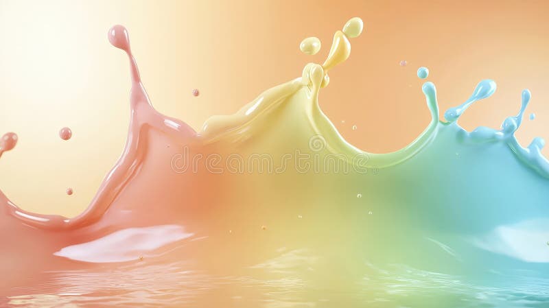 Dynamic Splash of Water on Vibrant Multicolor Background, Liquid Art ...