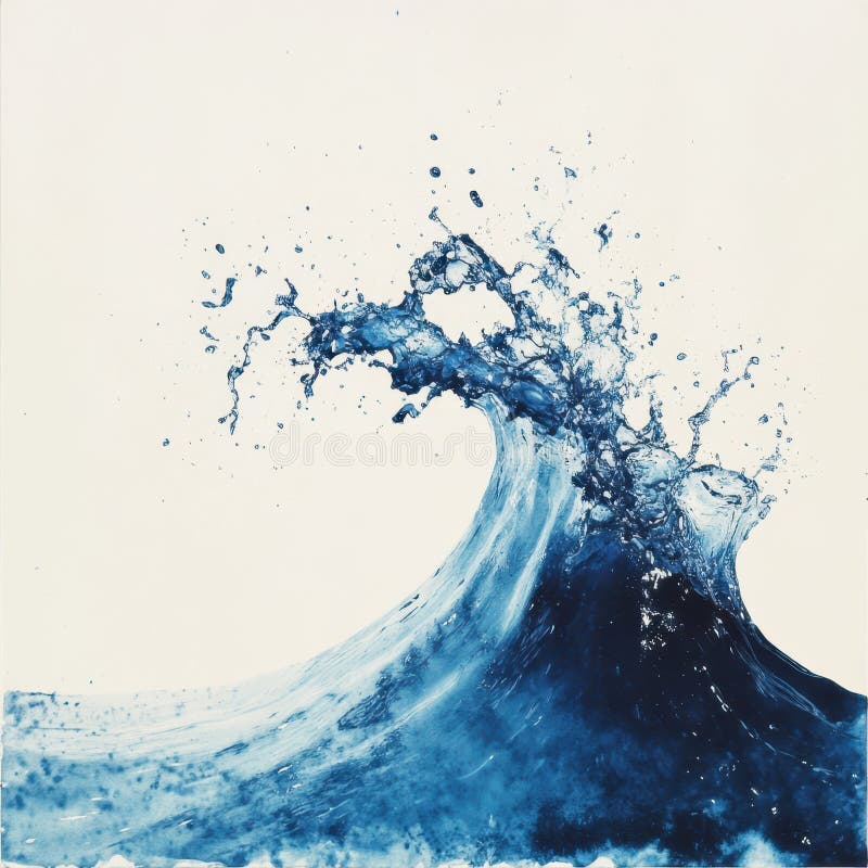 Dynamic Splash Wave in Modern Digital Art Stock Image - Image of ...
