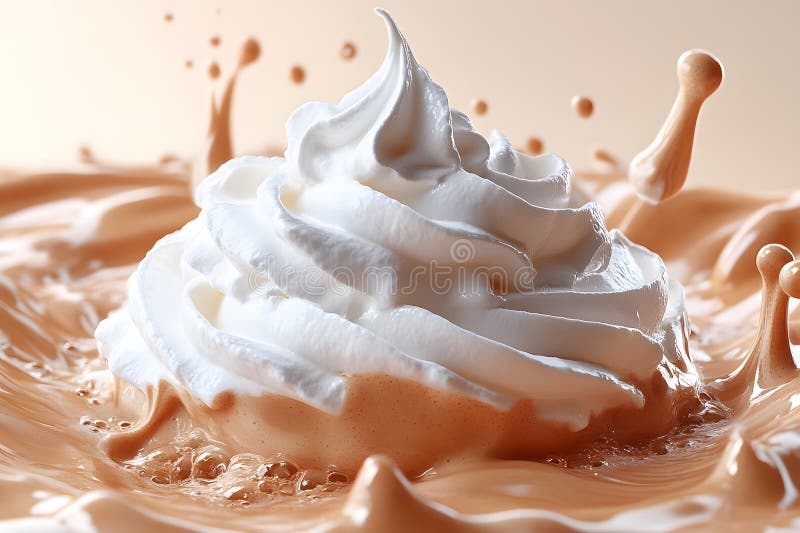 Creamy Whipped Cream Splash in Coffee for Food Art and Culinary Designs ...
