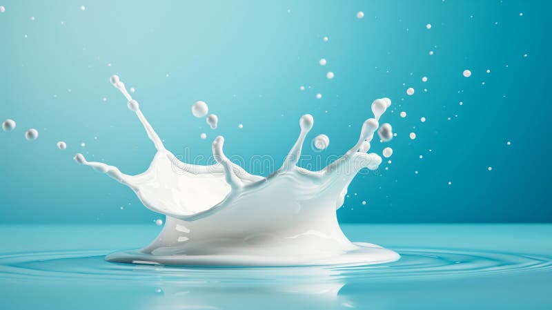 Dynamic Splash of White Liquid Forming Wave-like Shape Against Clear ...