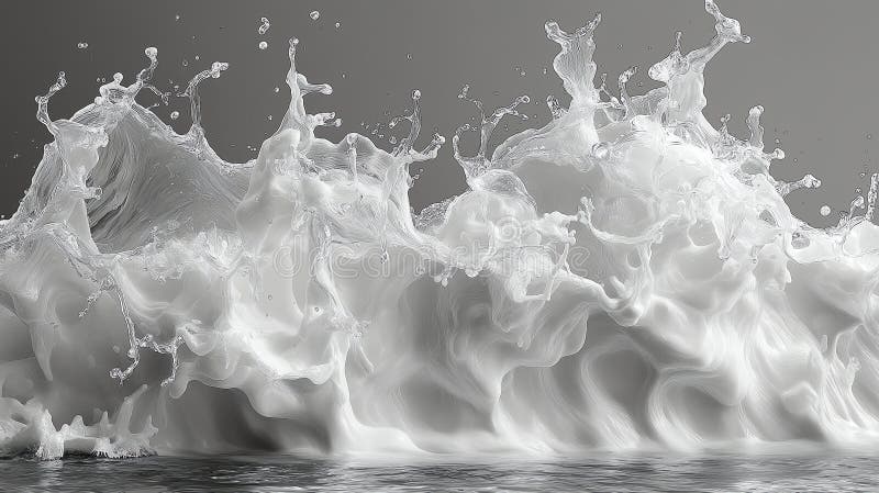 Dynamic Splash of White Liquid with Vivid Motion, Creating a Sense of ...
