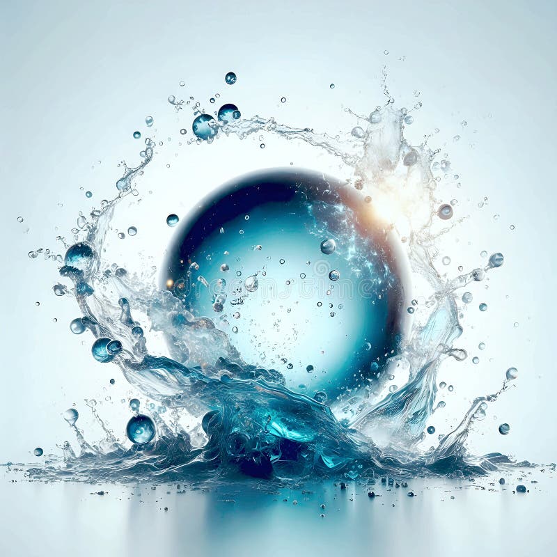 Dynamic Splashes and Water Droplets Form Abstract Shapes, a Concept of ...