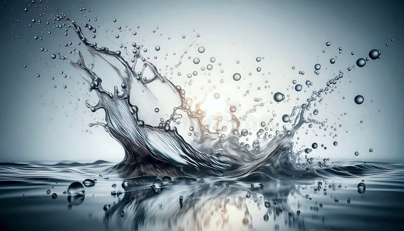 Dynamic Splashes and Water Droplets Form Abstract Shapes Stock ...