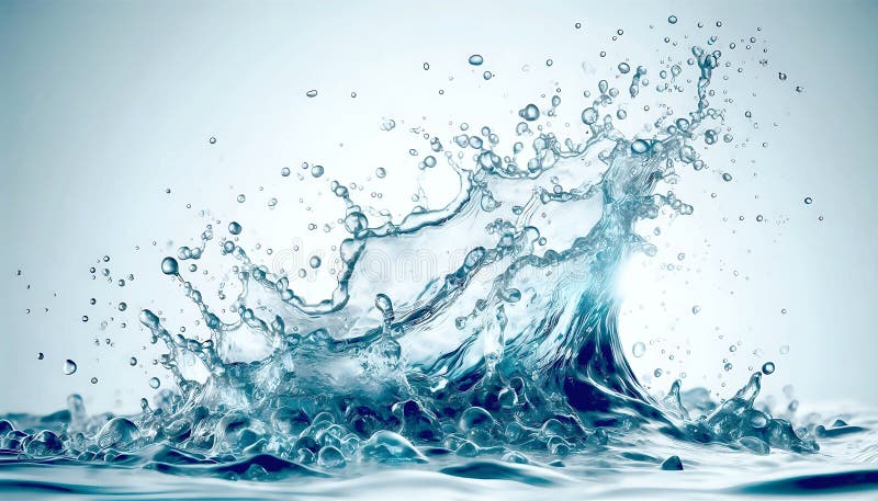 Dynamic Splashes and Water Droplets Form Abstract Shapes Stock ...