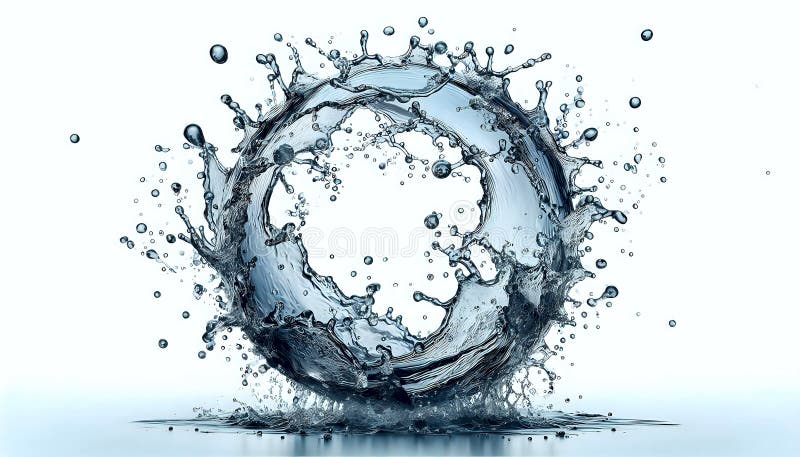 Dynamic Splashes and Water Droplets Form Abstract Shapes Stock ...