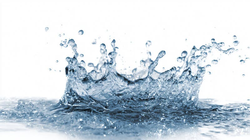 Dynamic Splashing Water and Spraying Water Droplets Isolated on White ...