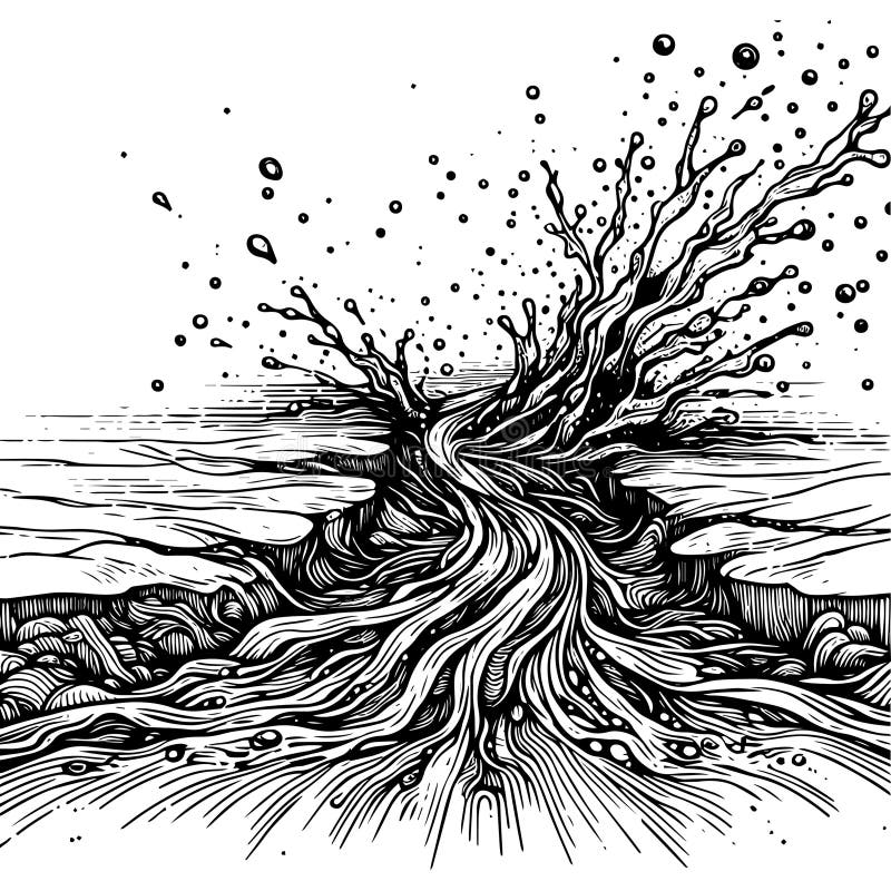 Dynamic Splashing Wave Artwork Vector Illustration Stock Illustration ...