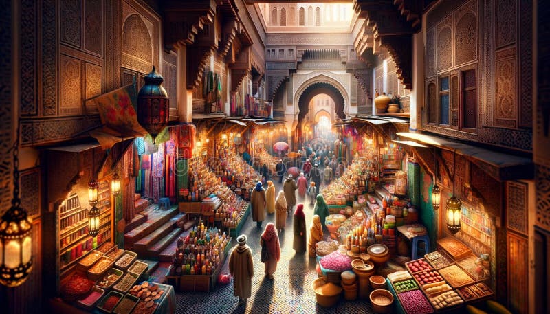 Dynamic Splendor: Exploring a Colorful Open-Air Bazaar Stock ...