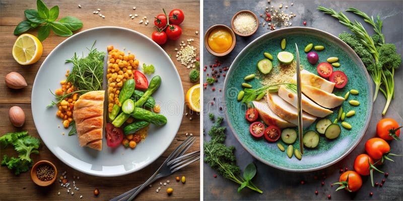 A Dynamic Split-Image Poster Showing the before and after Stock Photo ...