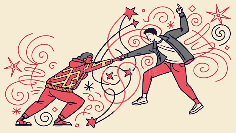 Dynamic Sport Action Interaction Abstract Vector Illustration, Vector ...