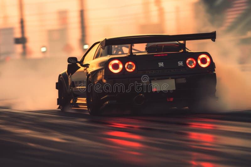 Dynamic Sports Car Drifting through Dust with Crisp Lighting and ...