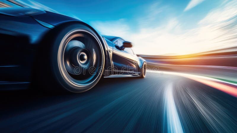 Dynamic Sports Car Racing at Full Throttle on a Bright Day. Stock ...