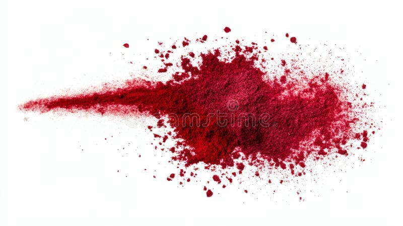 A Dynamic Spread of Red Chili Powder Across a White Canvas. Stock Photo ...