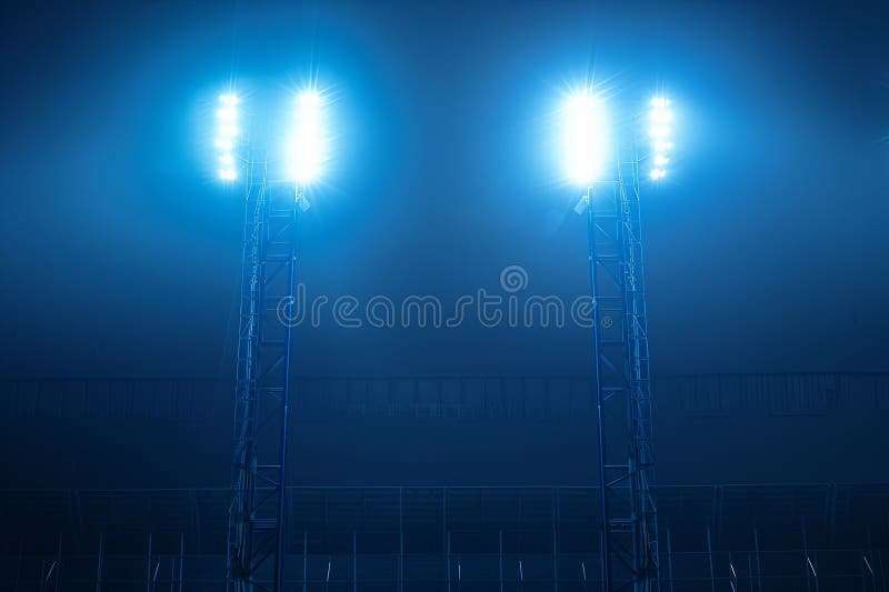 Dynamic Stadium Lights Piercing through the Darkness in a Dramatic Shot ...
