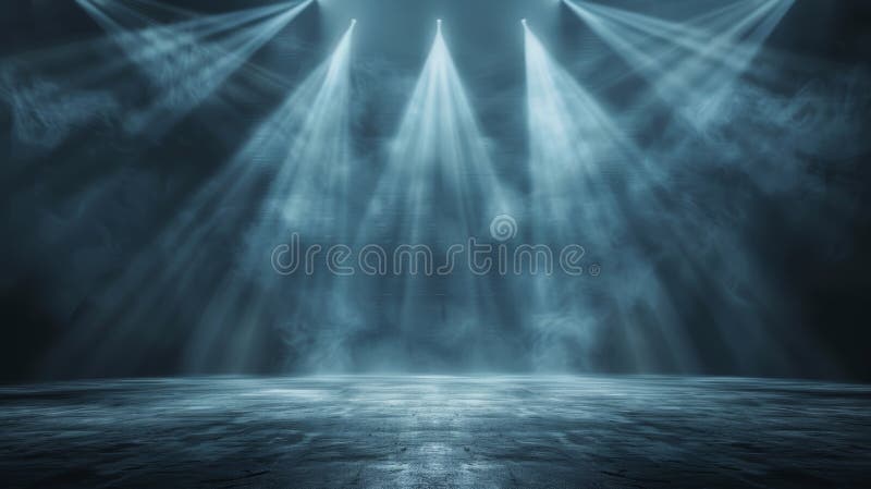 Dynamic Stage with Dramatic Lighting and Fog, Creating an Atmospheric ...