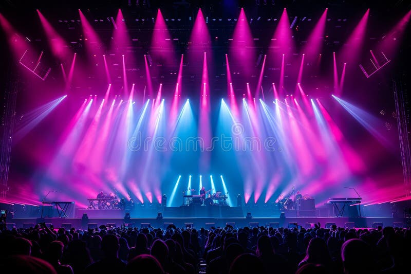 Dynamic Stage Experience with Vibrant Purple and Blue Lights Creating ...