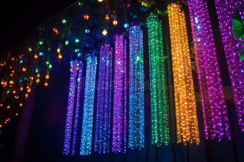 Colorful Stage with Vibrant Lighting Effects in a Performance Venue ...