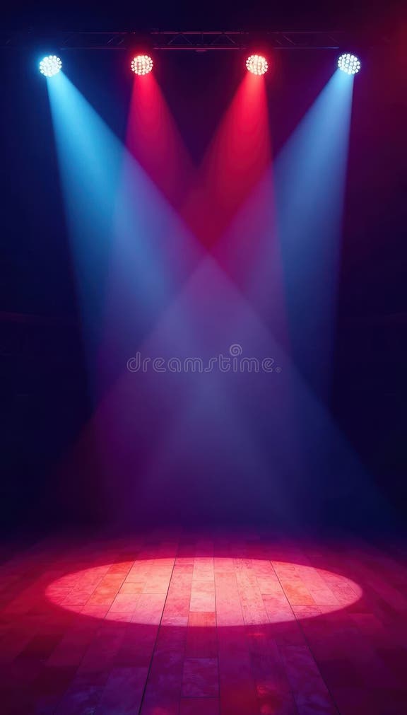 Dynamic Stage Lighting Illuminates Empty Concert Platform, Setup, Disco ...
