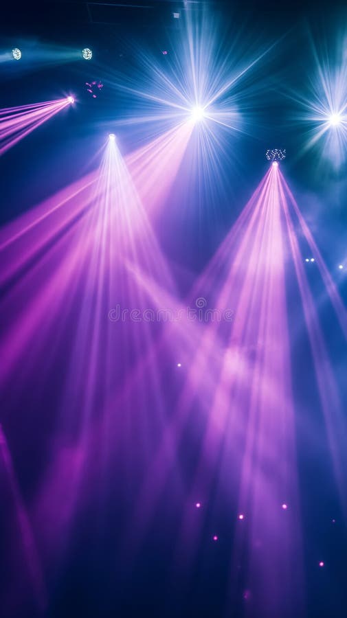 Dynamic Stage Lighting with Purple and Blue Color Effects Stock ...