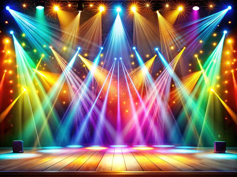 Dynamic Stage Lighting a Symphony of Vibrant Colors in a Sharp ...