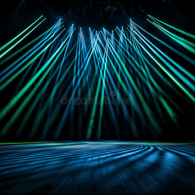 Dynamic Stage Lights Creating Vibrant Patterns in a Dark Atmosphere ...