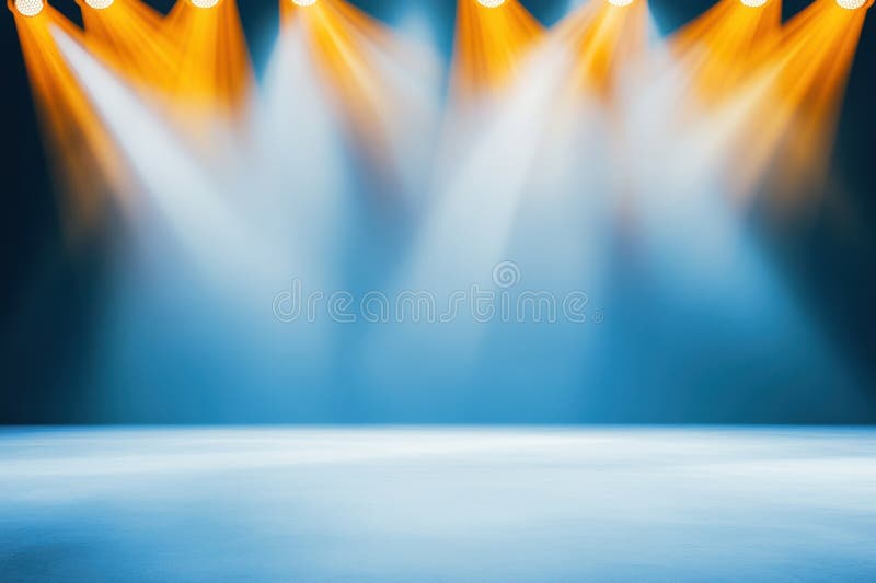 Dynamic Stage Setup Featuring Blue Lighting and Orange Spotlights Ideal ...