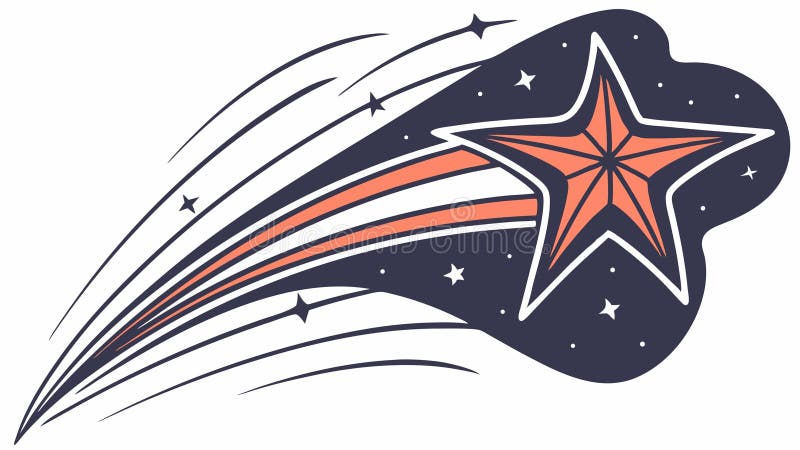 Dynamic Star Comet with Trailing Elements, Vector Design Generative AI ...
